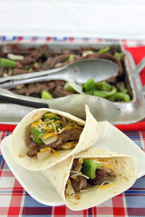 fajitas-on-the-grill-with-Wilton-Armatale-grill-pan-wraps
