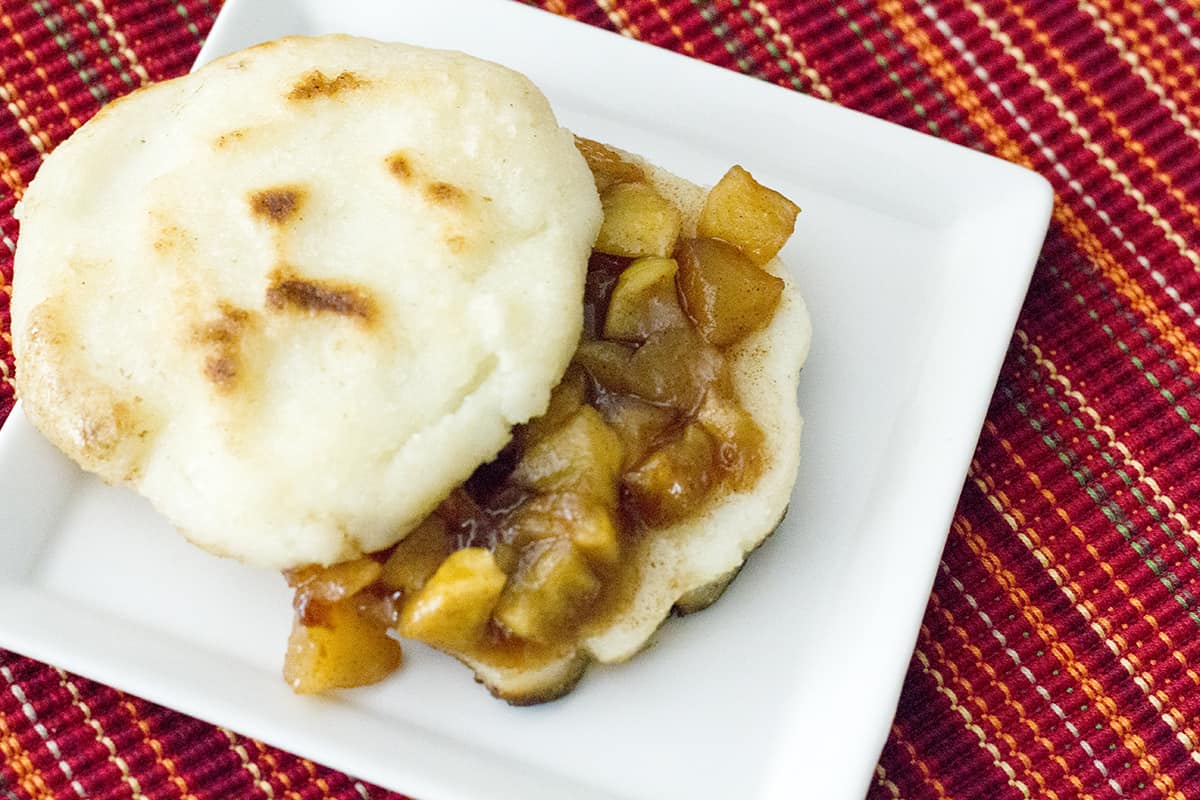 homemade arepas with apples