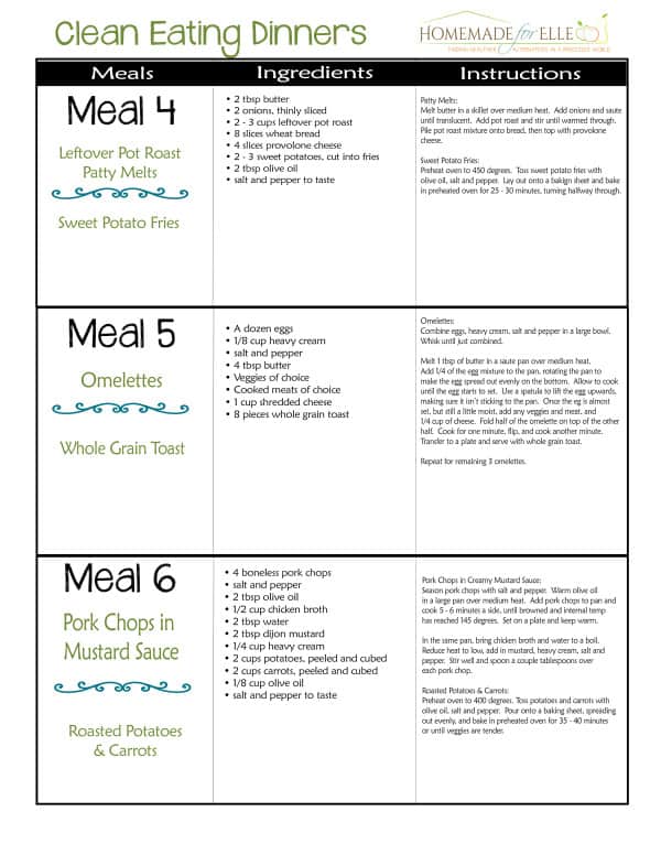 Clean Eating Meal Plan {100% Free – Includes Breakfast, Lunch, Dinner ...